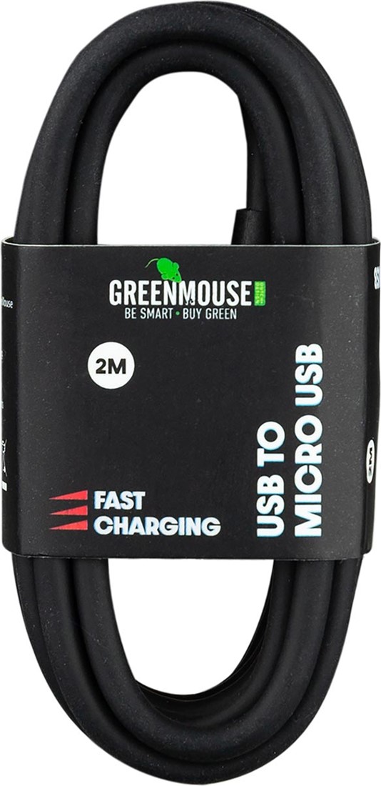 Greenmouse kabel, USB-A naar micro-USB, 2 m, zwart bij VindiQ Office