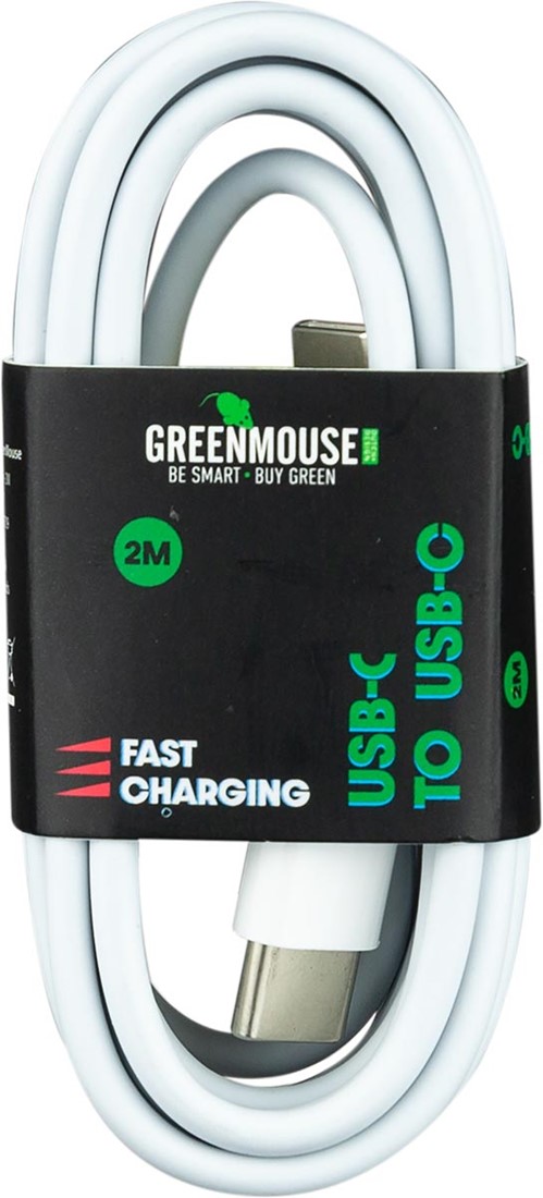 Greenmouse kabel, USB-C naar USB-C, 2 m, wit bij VindiQ Office
