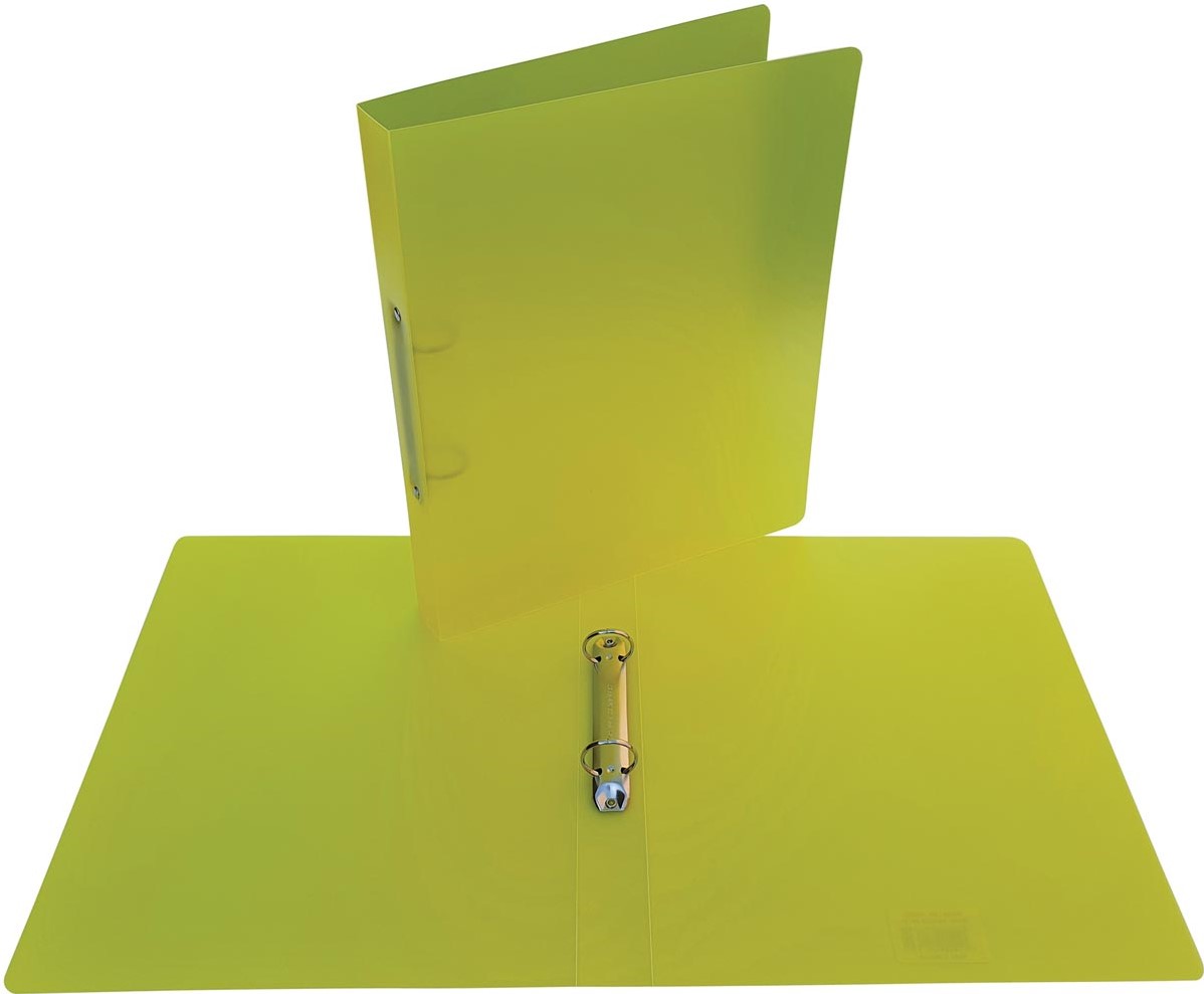 Alpha ringmap, voor ft A4, uit PP, 2 ringen van 25 mm, transparant geel ...