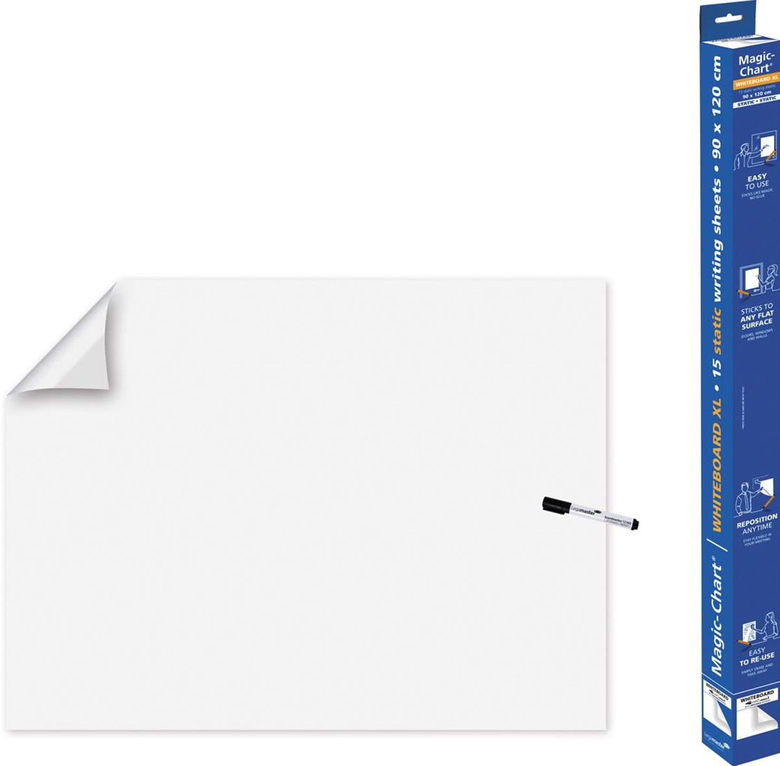 Legamaster Magic-Chart whiteboard folie, ft 90 x 120 cm, wit, effen ...
