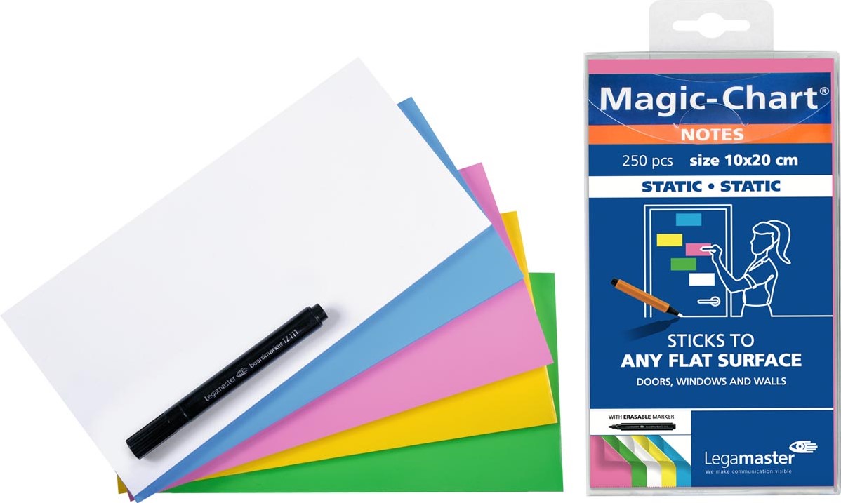 Legamaster Magic-Chart notes, 250 vel, ft 10 x 20 cm, assorti bij ...