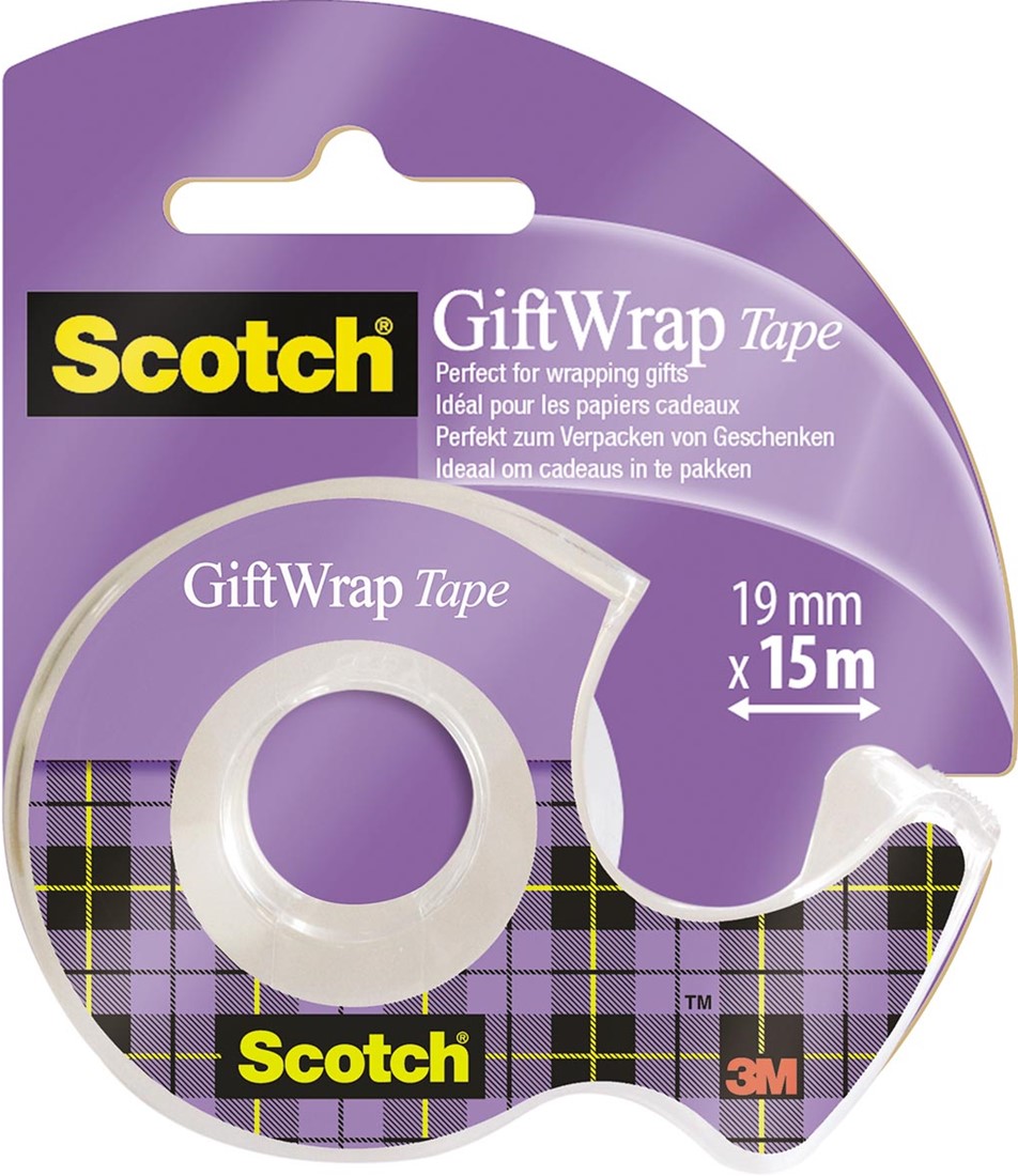 Scotch Gift Wrap tape ft 19 mm x 15 m, op blister bij VindiQ Office