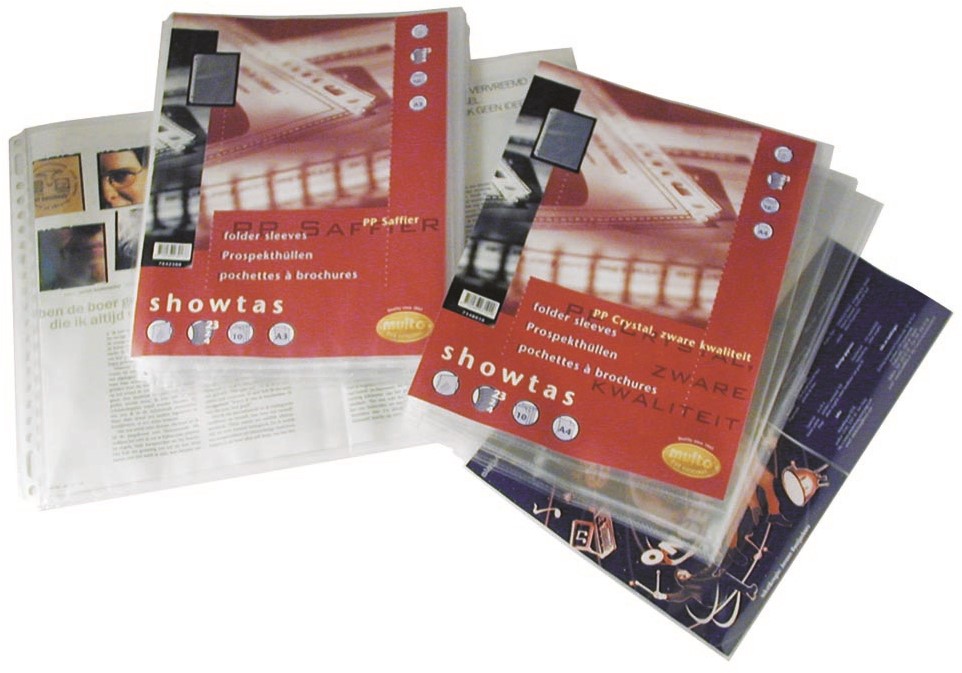 Multo geperforeerde showtas ft A4, 23-gaatsperforatie, glashelder, pak ...