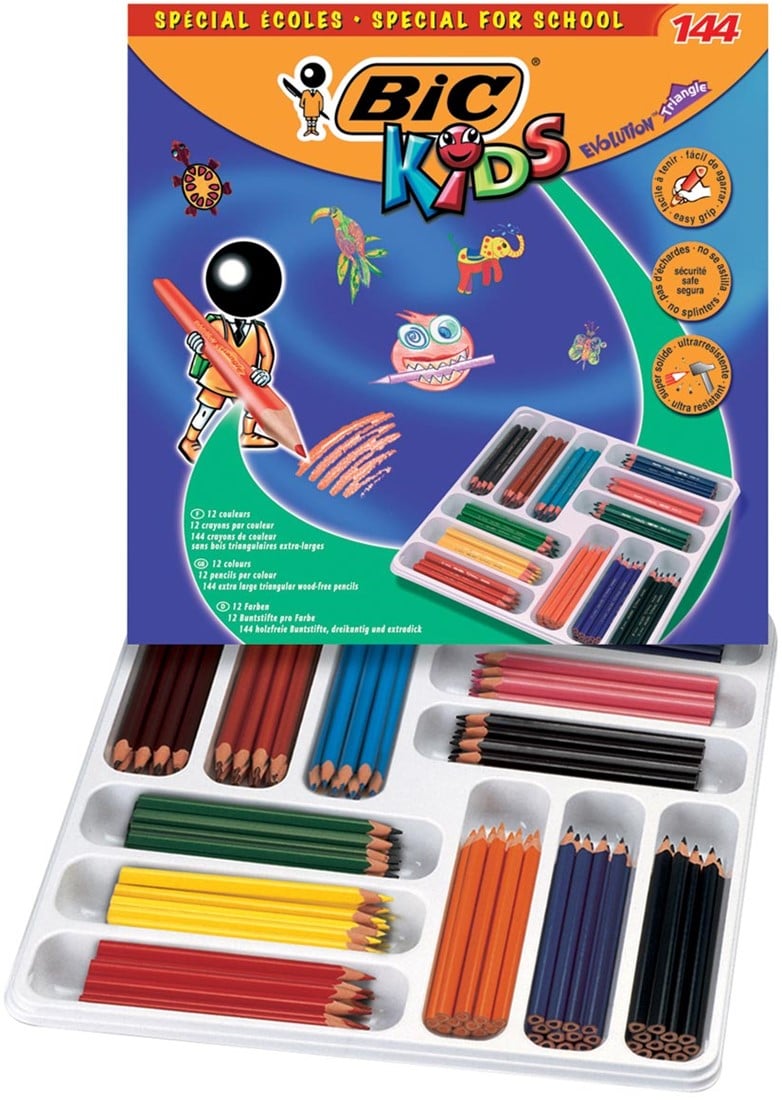 Bic Kids crayon de couleur Ecolutions Evolution 144 crayons (classpack ...