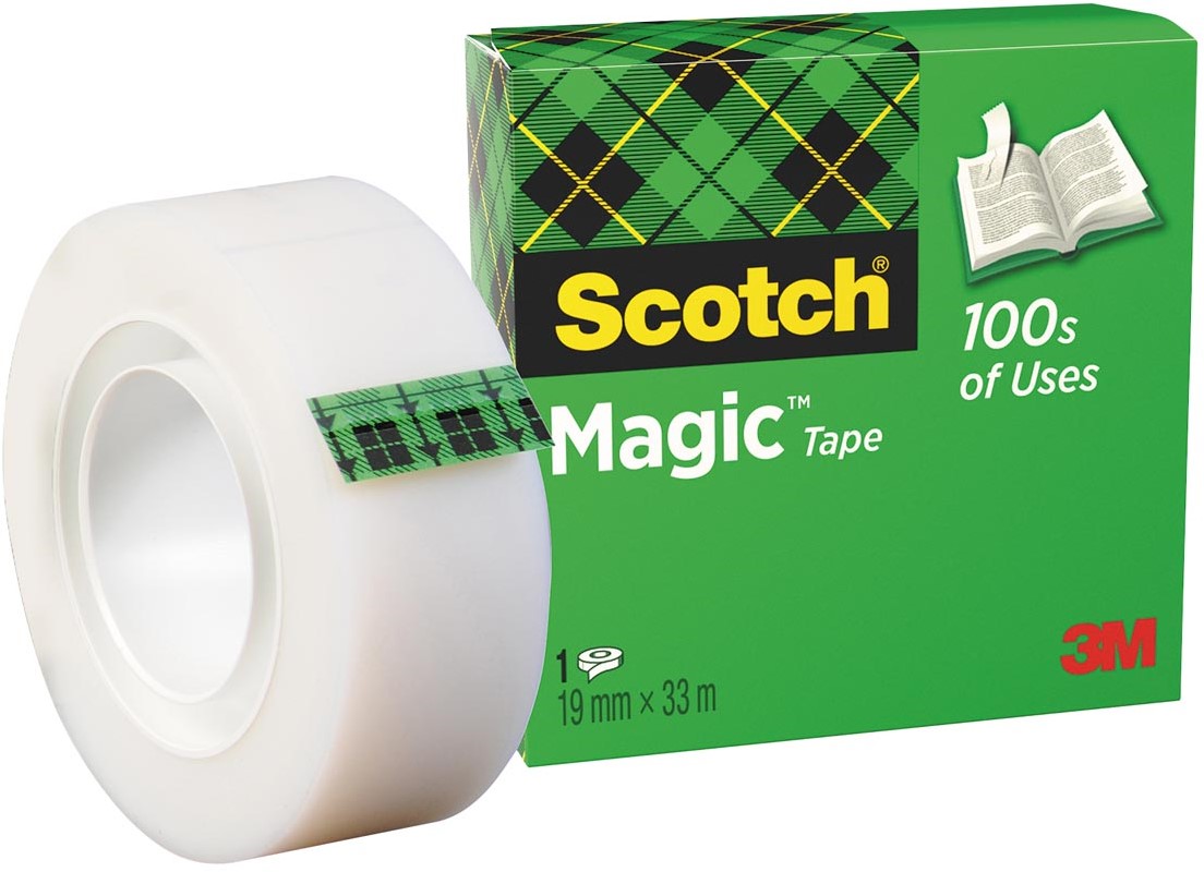 Scotch plakband Magic Tape ft 19 mm x 33 m bij VindiQ Office
