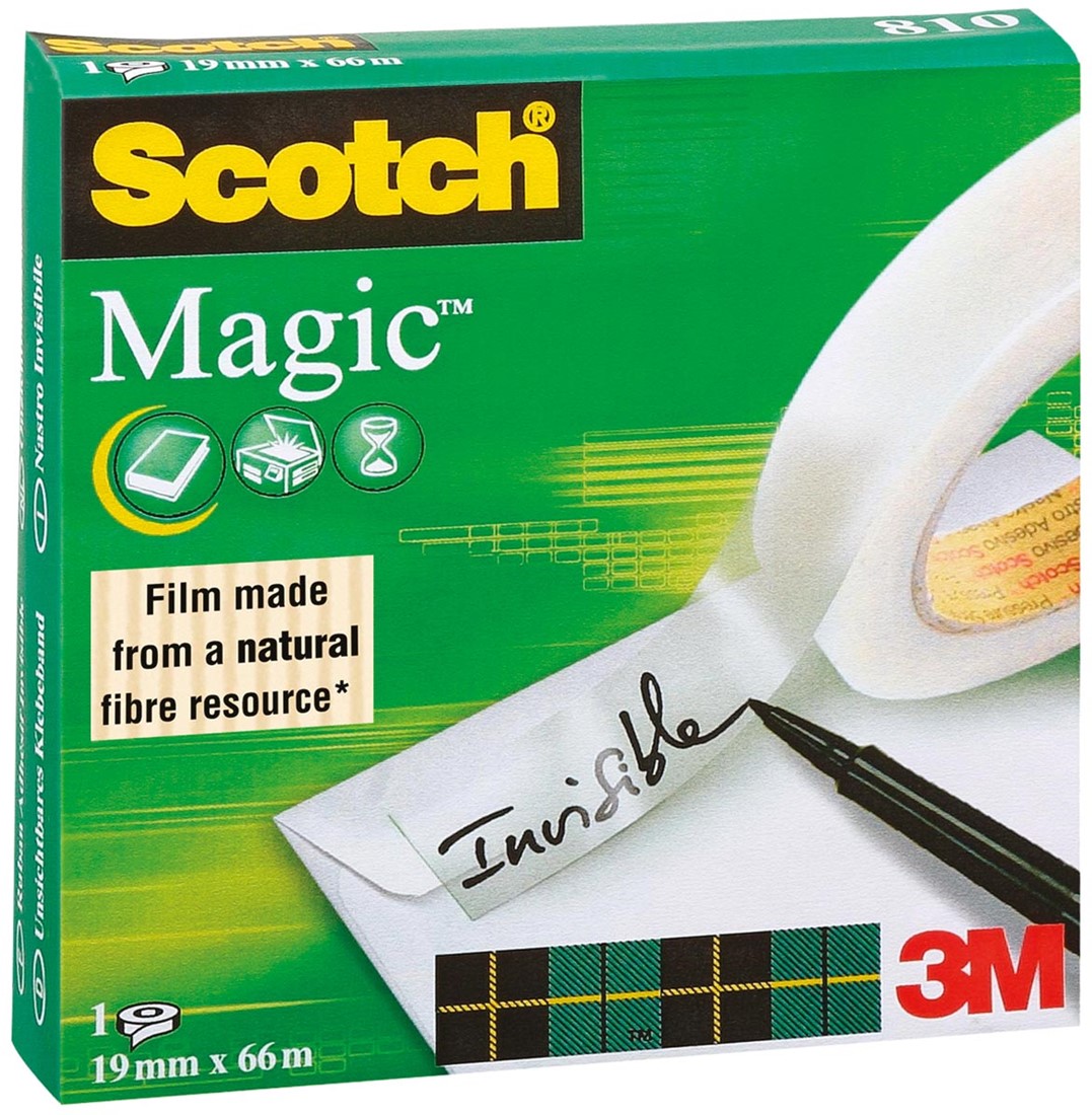 Scotch plakband Magic Tape ft 19 mm x 66 m bij VindiQ Office