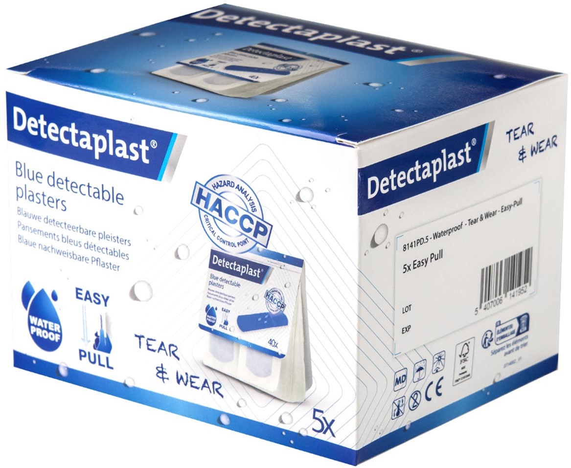 Detectaplast Tear & Wear Waterproof Easy-Pull, ft 25 x 72 mm, 5 x 40 ...