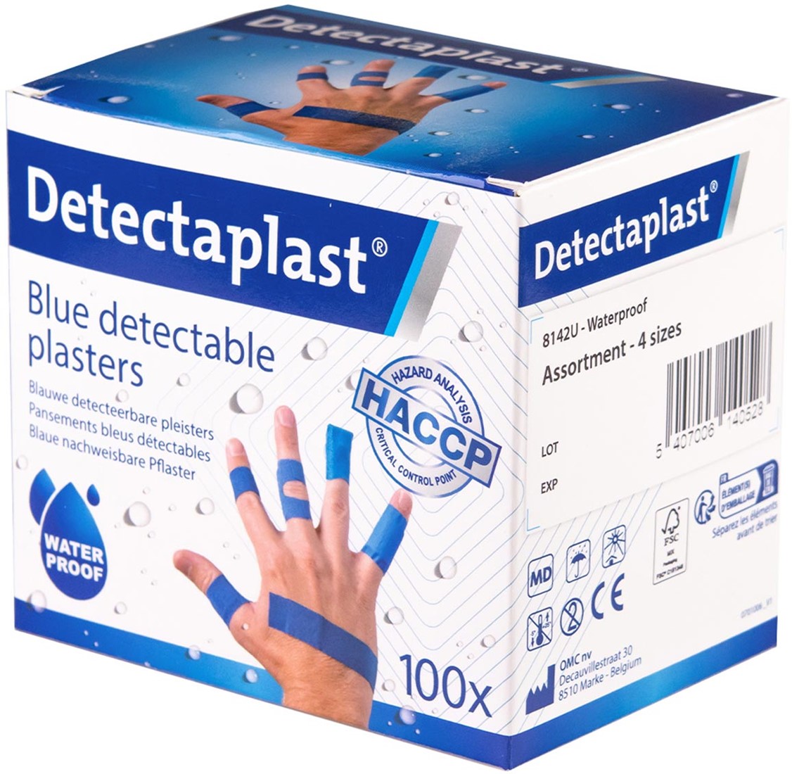 Detectaplast Universal pleister, assorti afmetingen, pak van 100 stuks ...