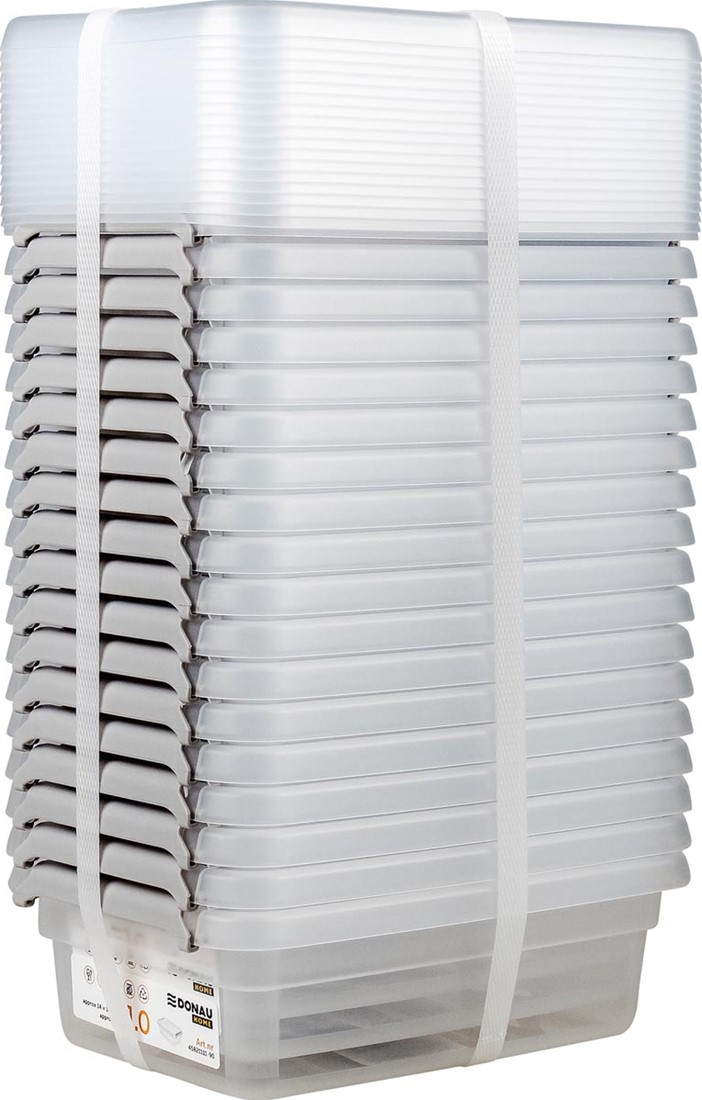 DONAU Home opbergdoos, 1 liter, transparant bij VindiQ Office
