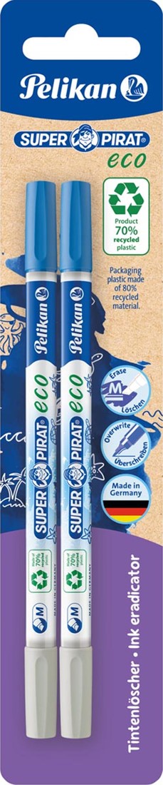 Pelikan Super Pirat Eco inktuitwisser, blister van 2 stuks bij VindiQ ...