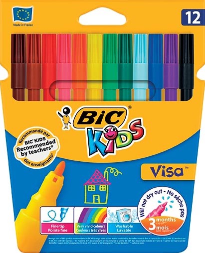 Bic Kids viltstift Visa 12 stiften bij VindiQ Office