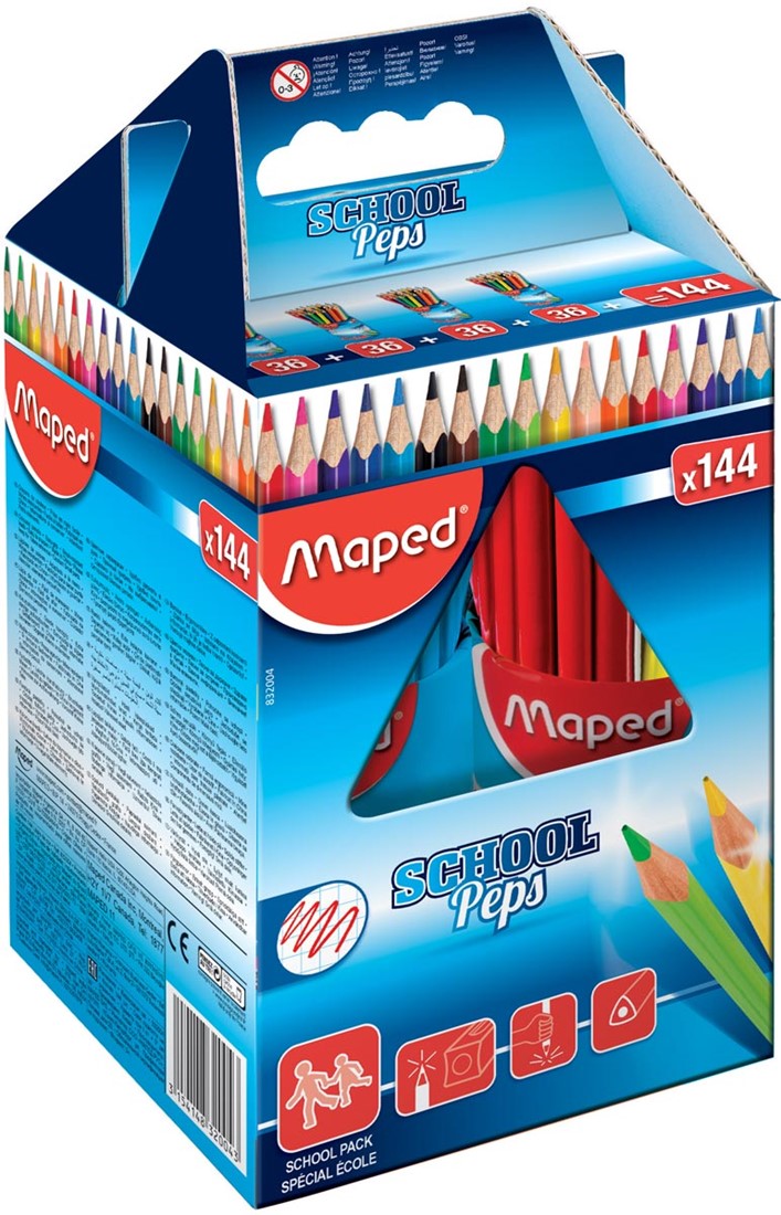 Maped crayon de couleur Color'Peps, 144 crayons (classpack) bij VindiQ ...