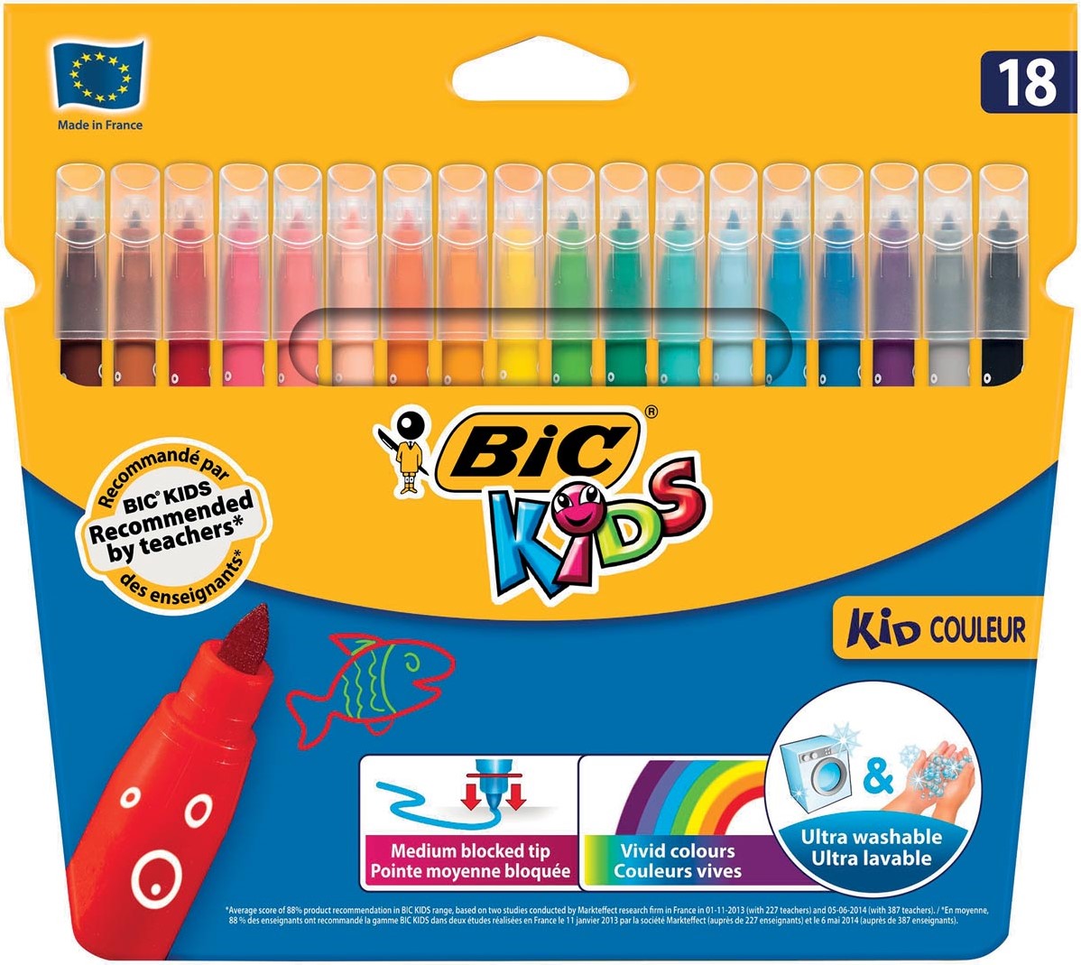 Bic viltstift Kid Couleur 18 stiften bij VindiQ Office