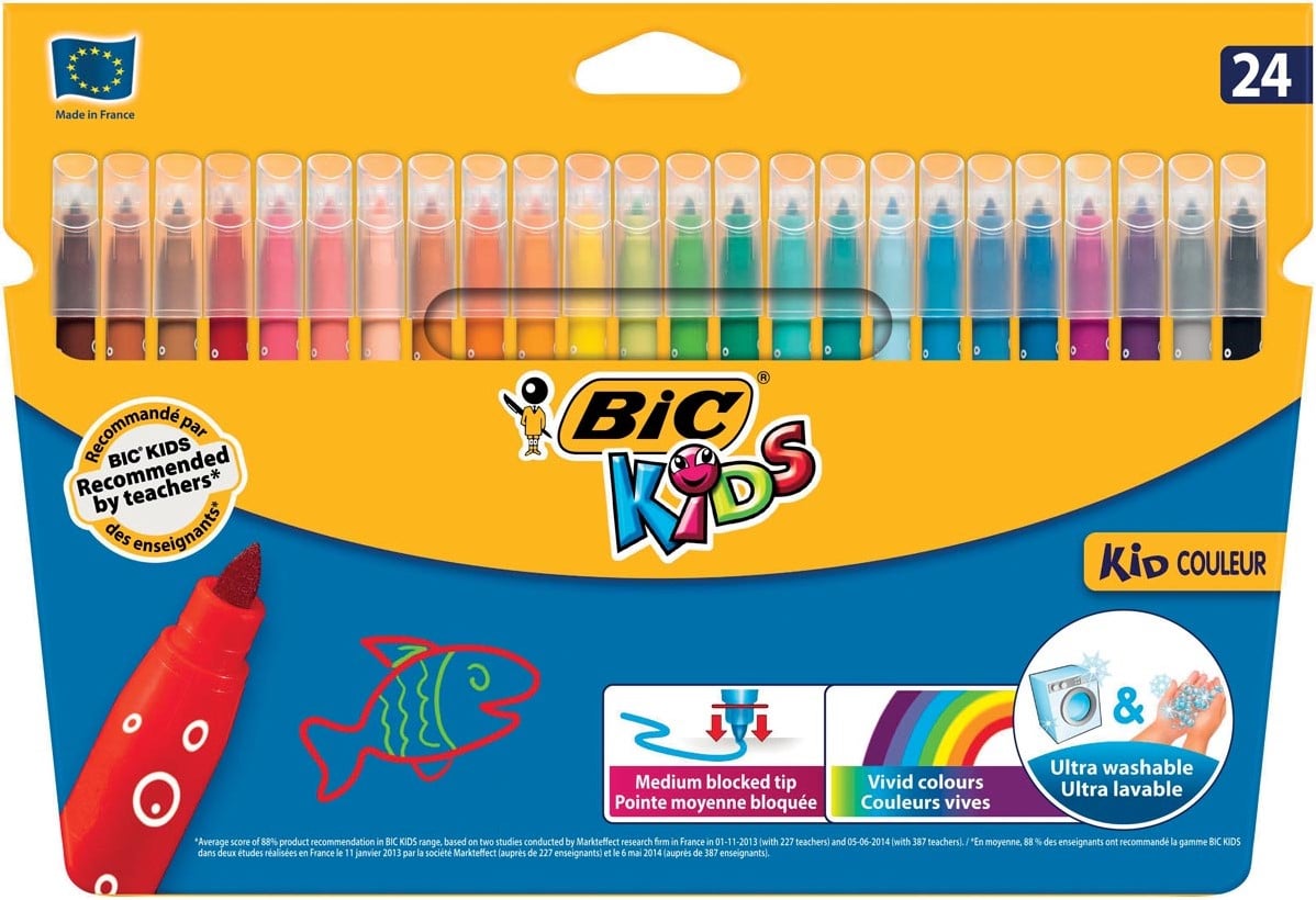 Bic feutre Kid Couleur, 24 feutres bij VindiQ Office