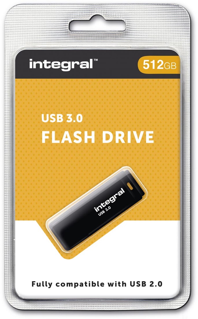 Integral USB stick 3.0 Black, 512 GB, zwart bij VindiQ Office