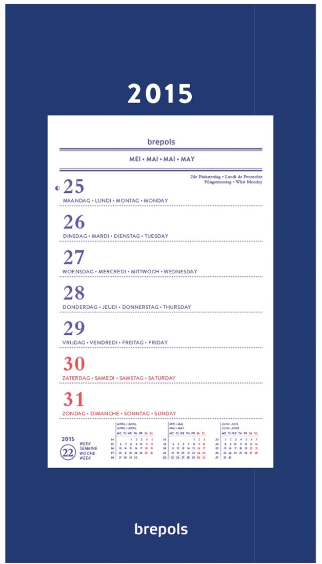 Brepols wand-week kalender op schild, 2026 bij VindiQ Office