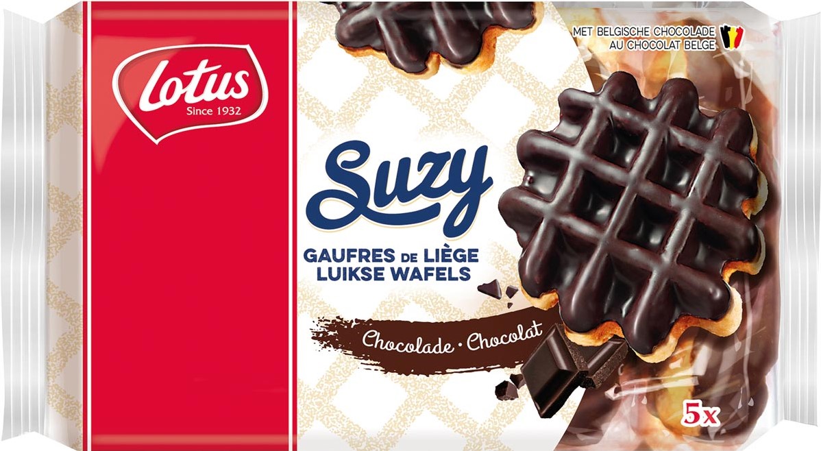 Lotus Suzy luikse wafel met chocolade, 57,6 g, pak van 5 stuks bij ...