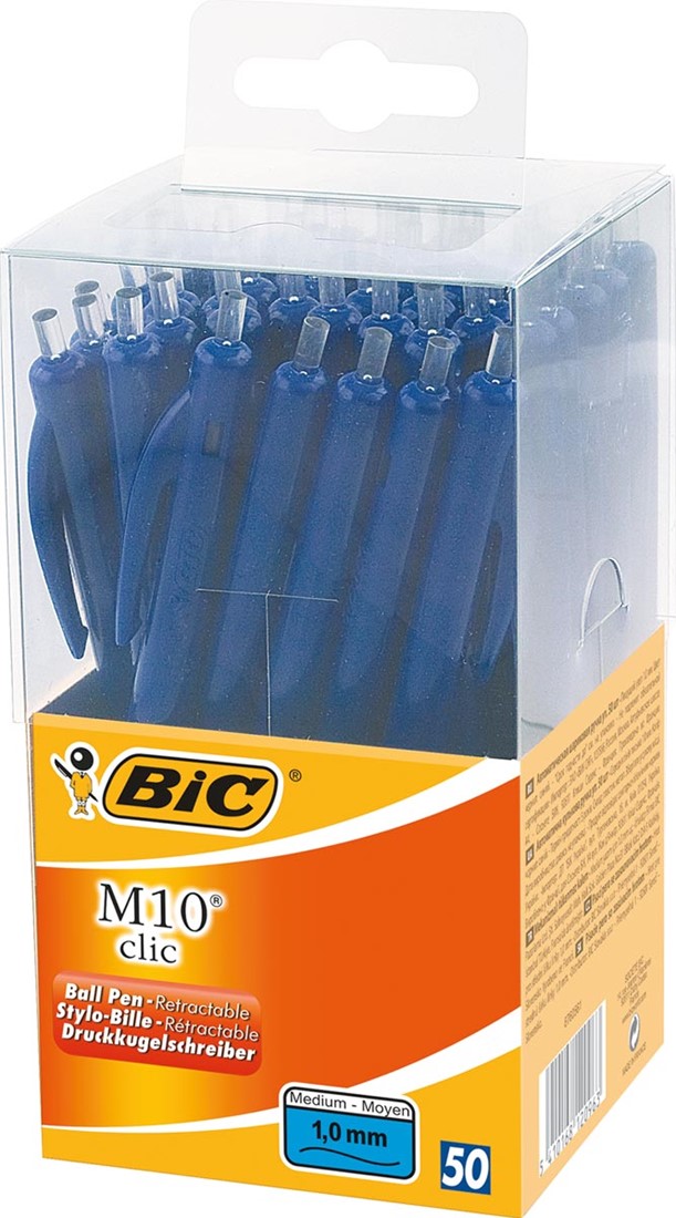 Bic balpen M10 Clic, doos met 50 stuks, blauw bij VindiQ Office