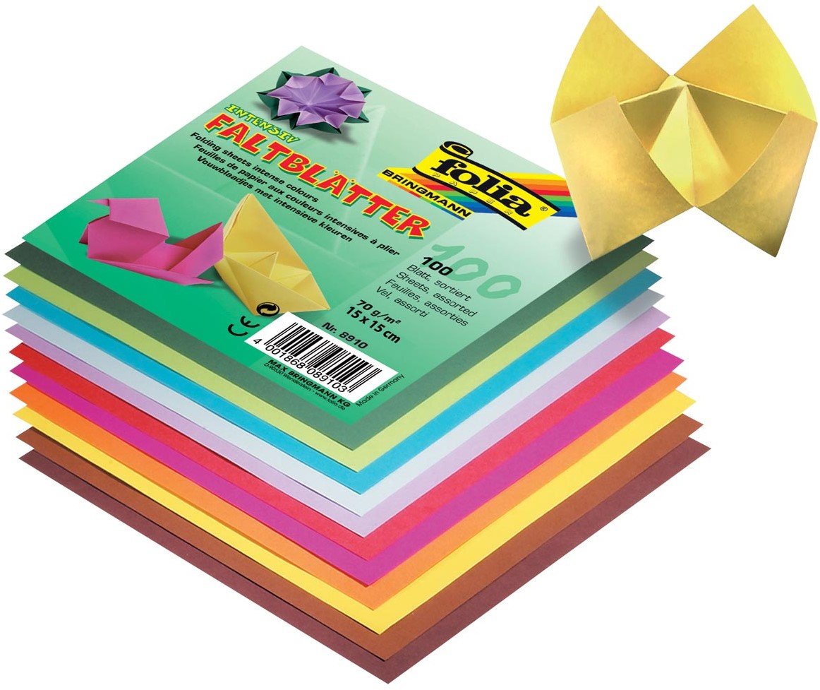 Folia papier Origami, ft 15 x 15 cm, paquet de 100 feuillets bij VindiQ ...