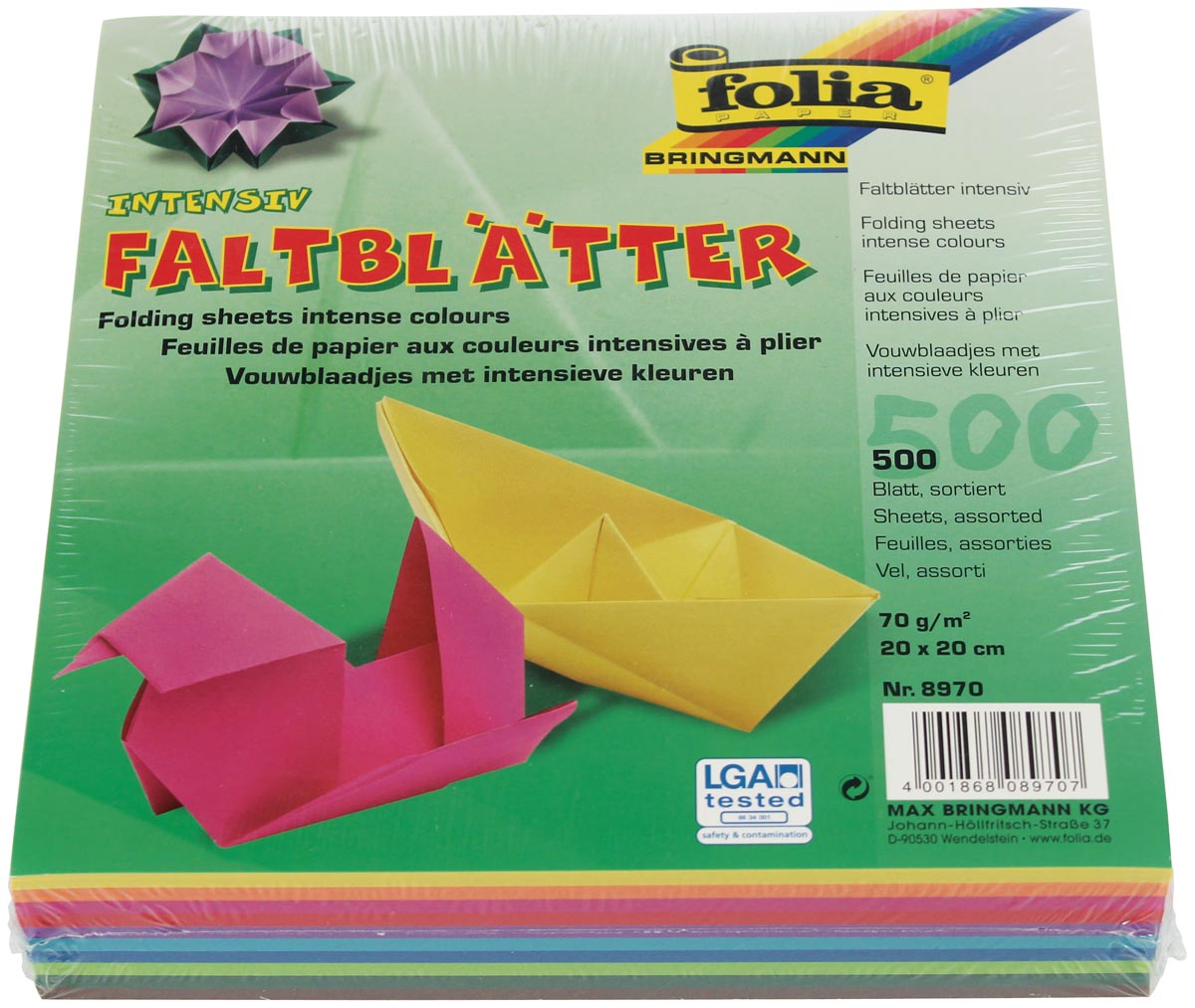 Folia papier Origami, ft 15 x 15 cm, paquet de 100 feuillets bij VindiQ ...