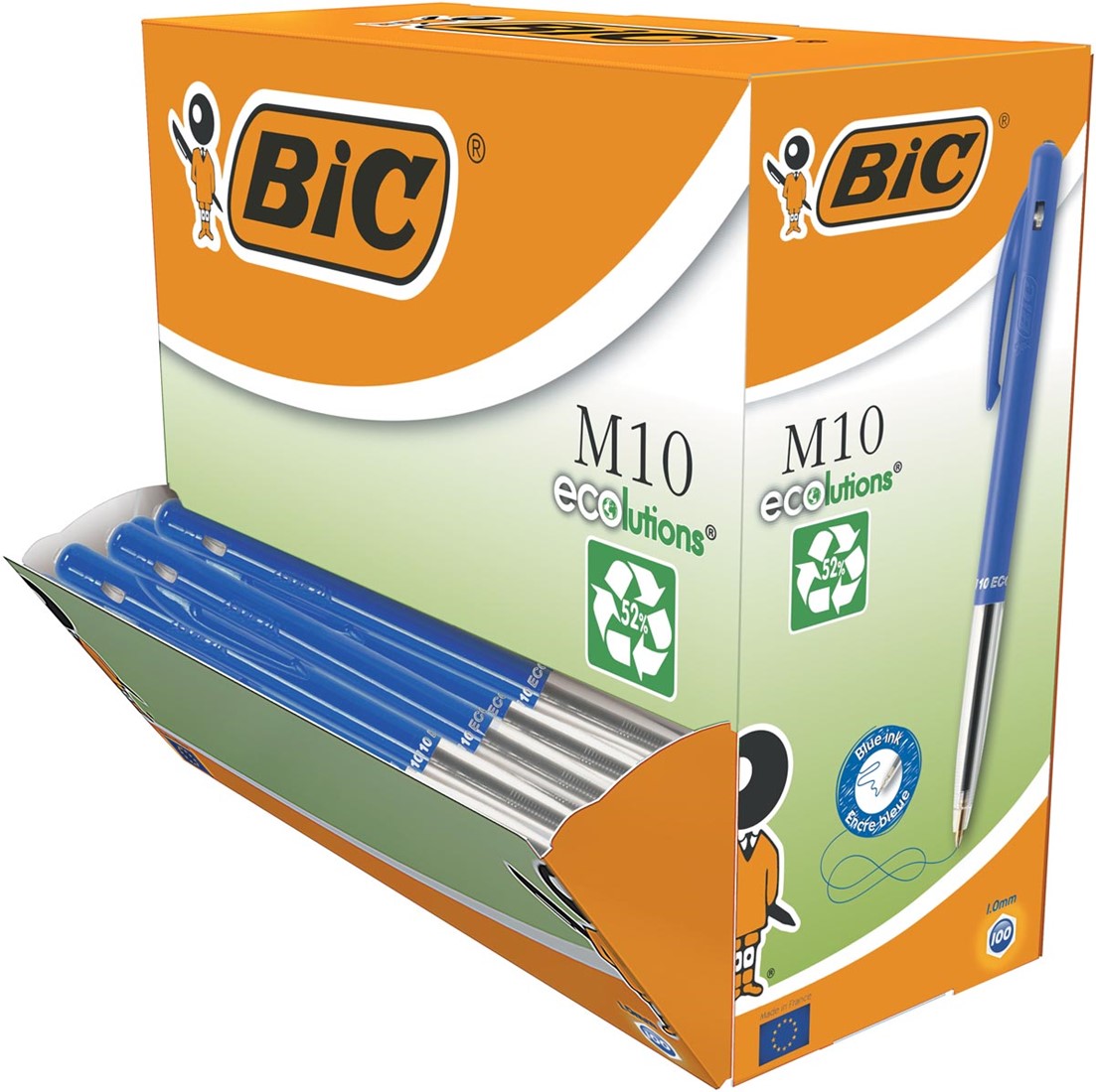 Bic M10 Ecolutions balpen blauw box van 100 bij VindiQ Office