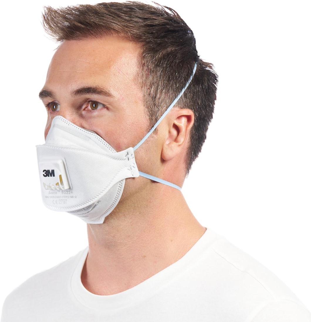 3M Aura Comfort Cool Flow stofmasker, FFP2, met ventiel, pak van 5 ...