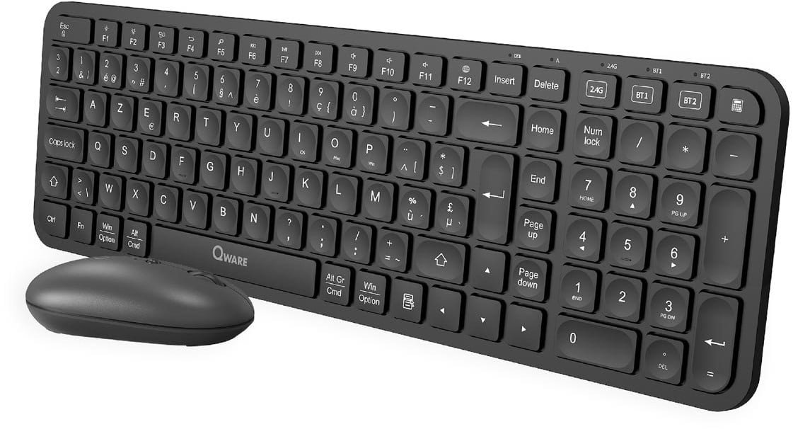 Qware clavier et souris sans fil Coldfield, qwerty bij VindiQ Office