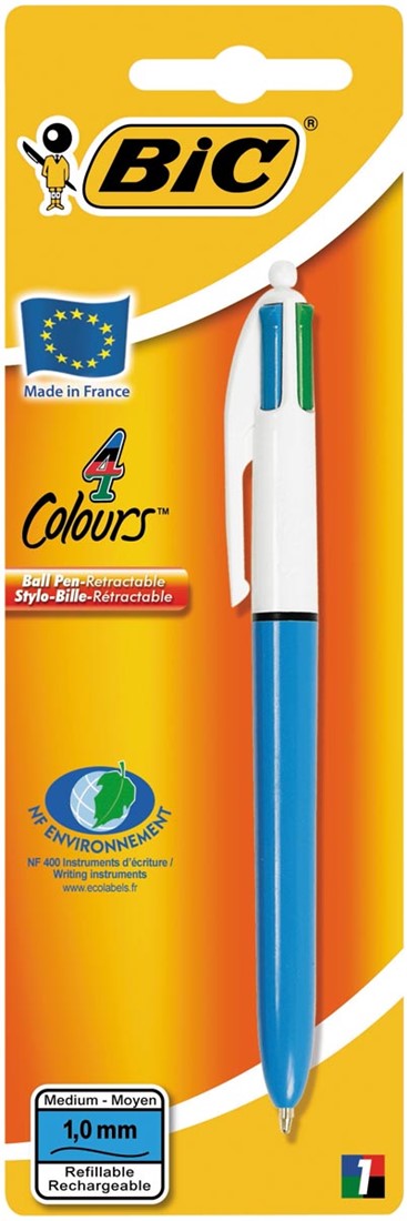 Bic 4 Colours Original 4-kleurenbalpen, medium, klassieke inktkleuren ...