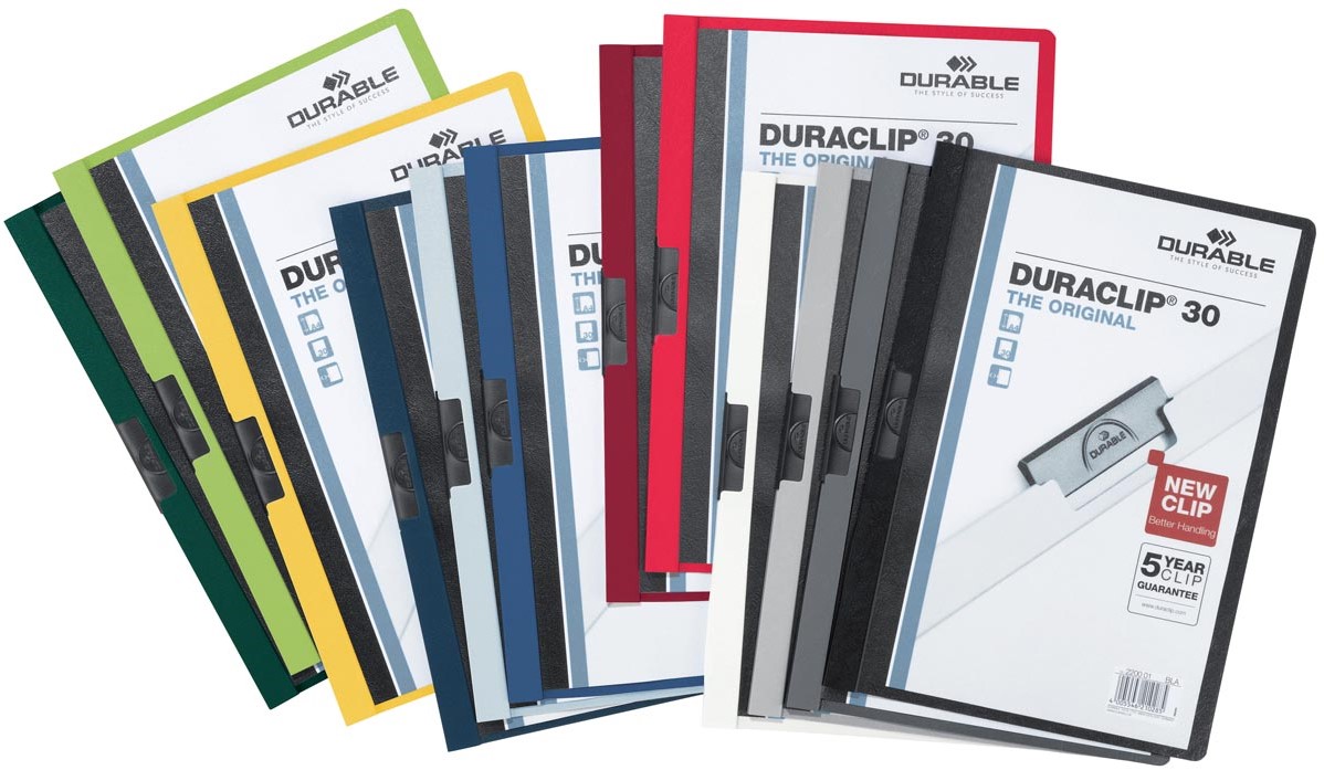 Durable klemmap Duraclip Original 30 geassorteerde kleuren bij VindiQ ...
