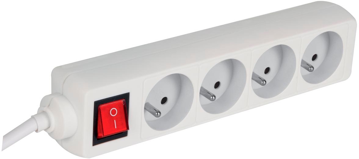 Perel contactdoos met 4 stopcontacten en schakelaar, voor Nederland bij ...