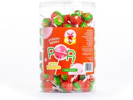Hirsch Super Bubble Lolly Strawberry, 100 pièces, pot de 1,7 kg bij ...