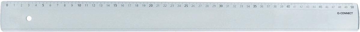 Q-CONNECT meetlat, plastic, in etui, 50 cm bij VindiQ Office