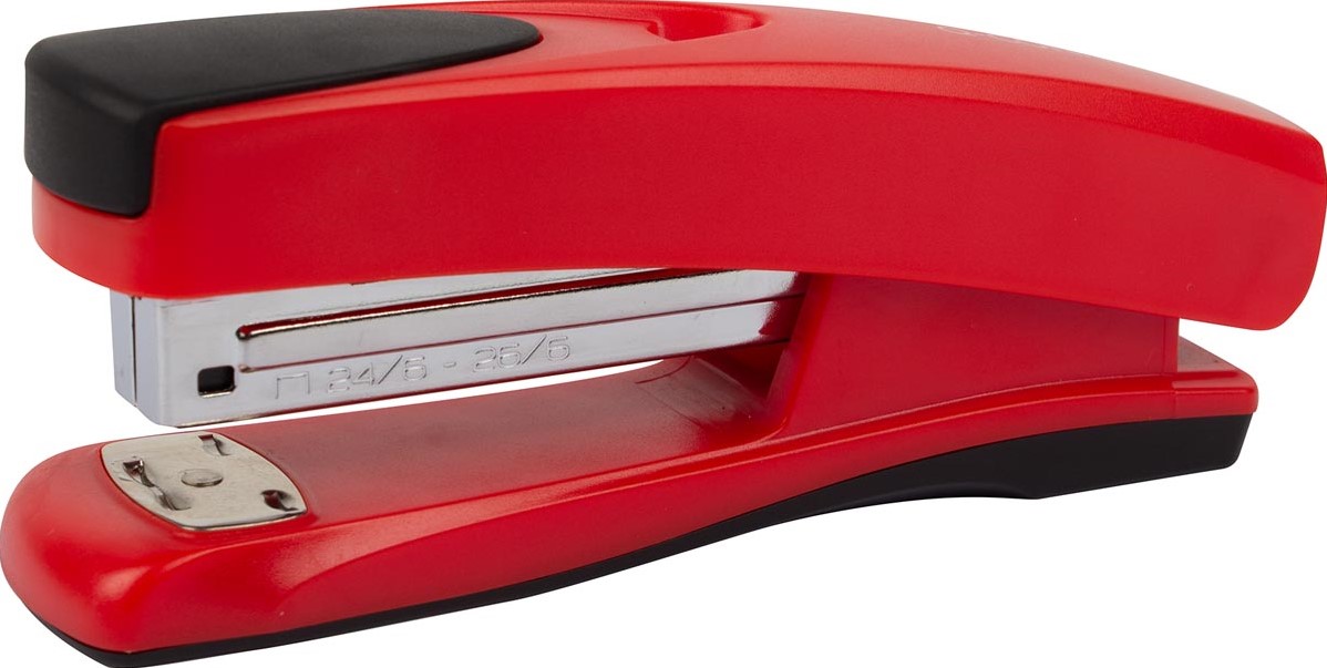 Q-CONNECT nietmachine half strip, 20 blad, kunststof, rood bij VindiQ ...