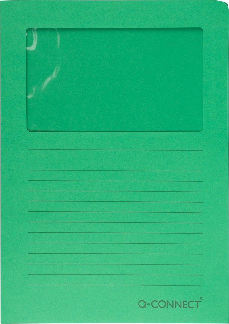 Q-CONNECT L-map met venster, 120 g/m², A4, pak van 100 stuks, groen bij ...