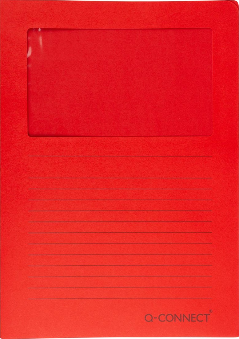 Q-CONNECT L-map met venster, 120 g/m², A4, pak van 100 stuks, rood bij ...