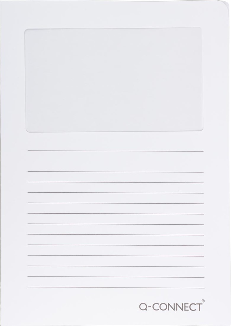 Q-CONNECT L-map met venster, 120 g/m², A4, pak van 100 stuks, wit bij ...