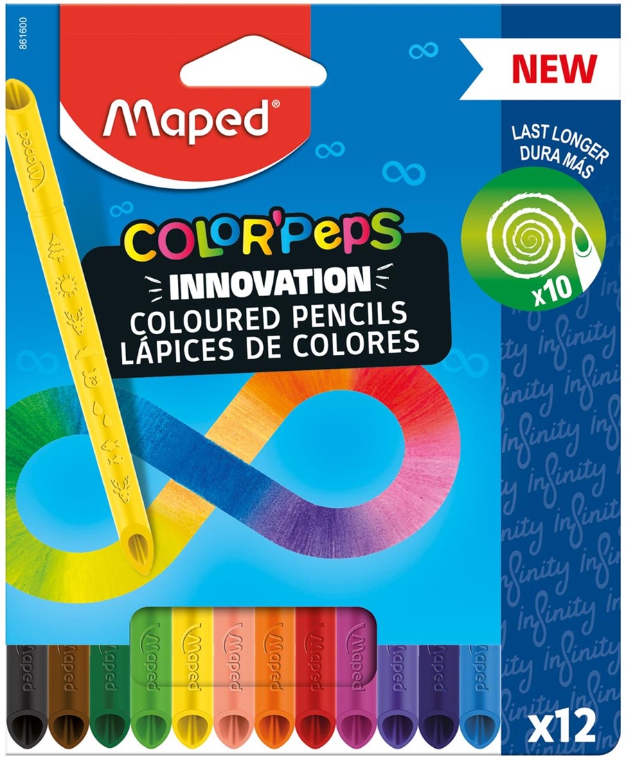 Maped Color'Peps Infinity crayon de couleur, 12 crayons bij VindiQ Office