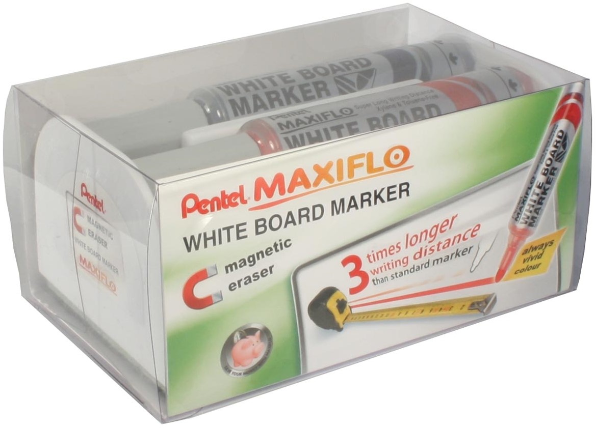 Pentel marqueur pour tableaux blancs Maxiflo jeu de 4 pièces: bleu ...