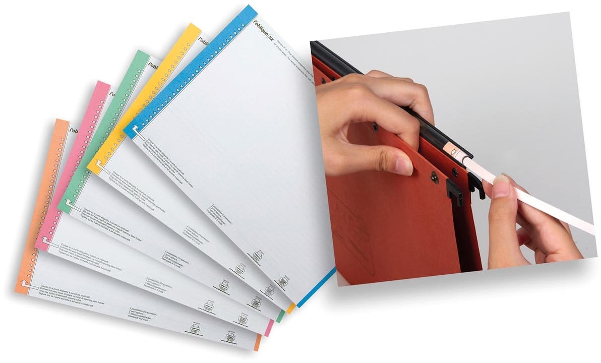 Elba étiquettes dossiers suspendus, pour tiroirs, assorti, 1 feuille ...