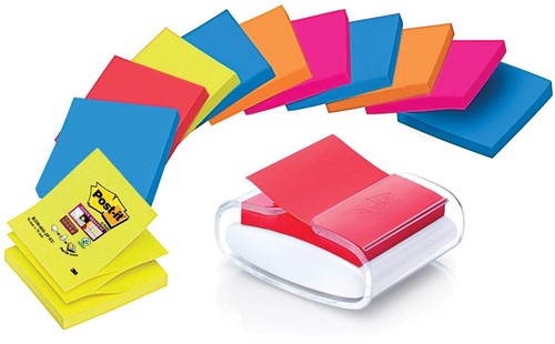 Post-it Super Sticky z-notes dévidoir Pro Color wit, pour ft 76 x 76 mm ...