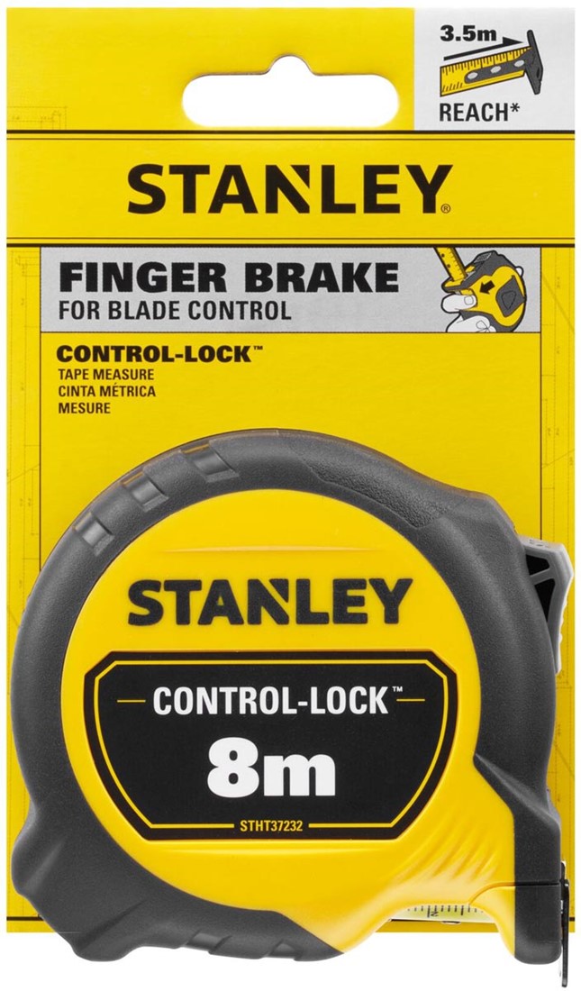 Stanley rolmeter Control-Lock 8 m x 25 mm bij VindiQ Office