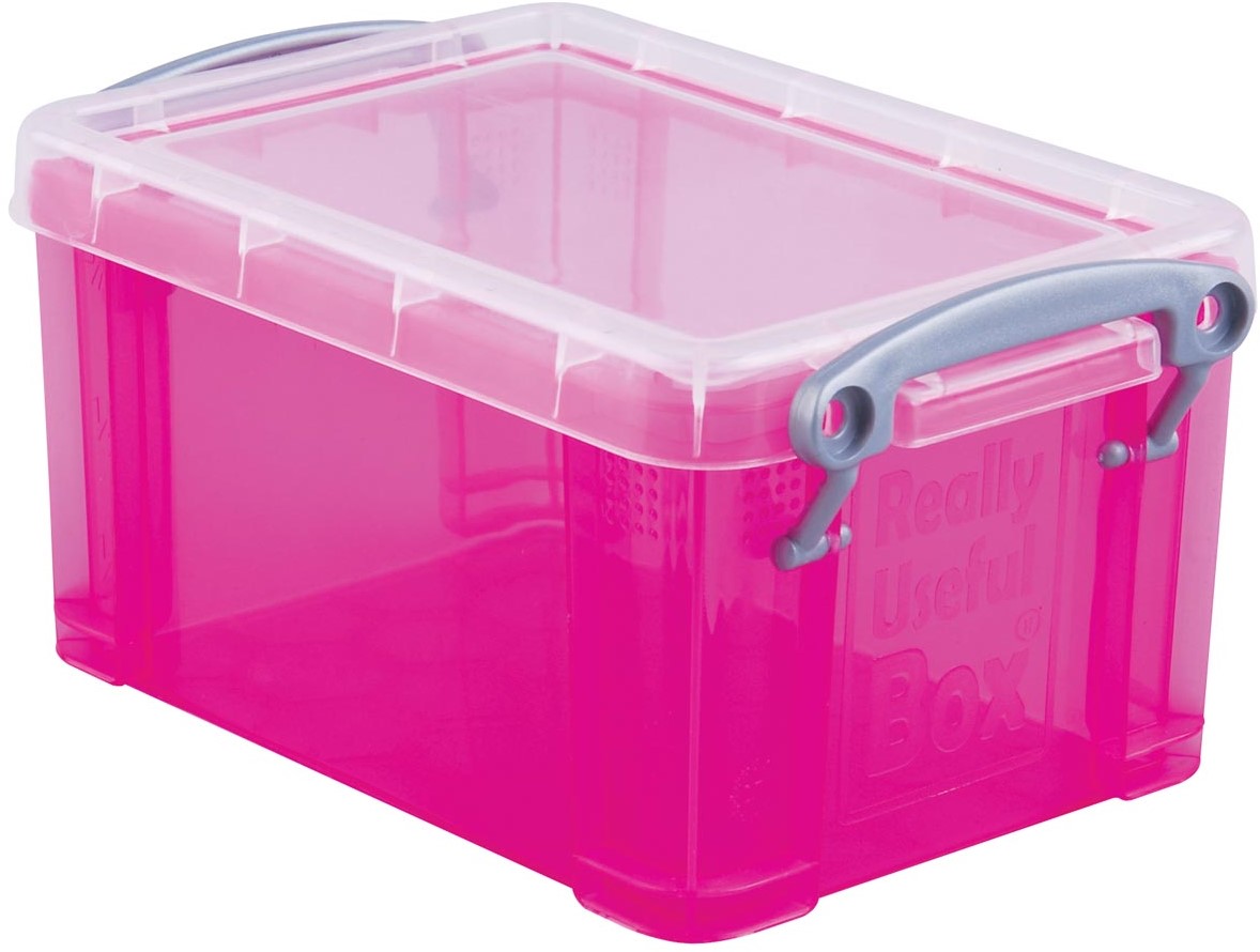 Really Useful Box 0,7 liter, transparant helroze bij VindiQ Office