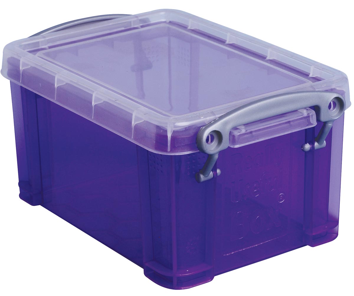 Really Useful Box 0,7 liter, transparant paars bij VindiQ Office