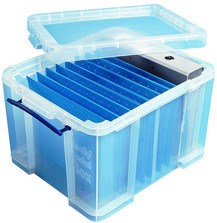 Really Useful Box 35 l, transparent, emballé individuellement en carton bij VindiQ Office