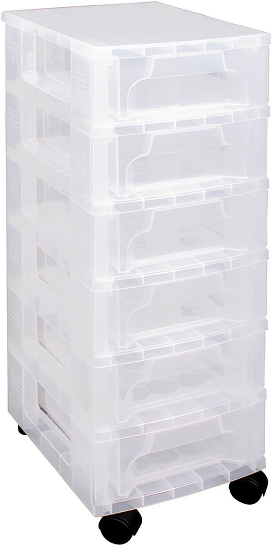 Really Useful Box ladenblok 6 x 3,5 l, transparant bij VindiQ Office