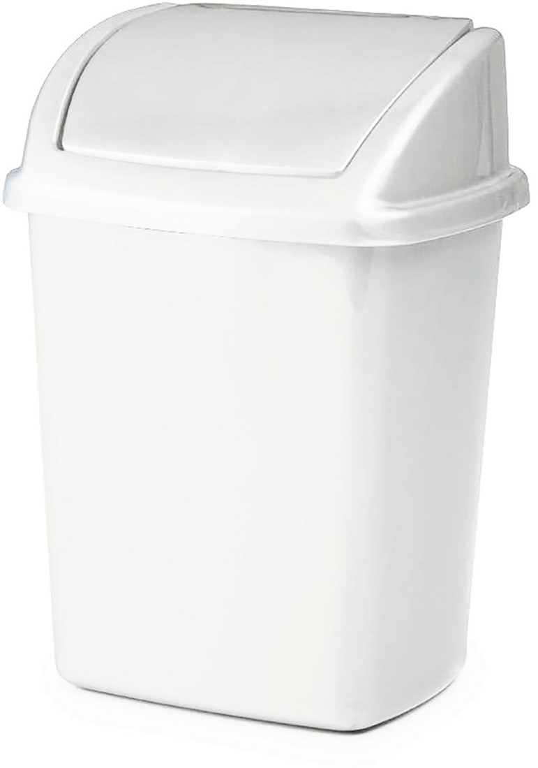 Poubelle avec couvercle swing 4,45 l, blanc bij VindiQ Office
